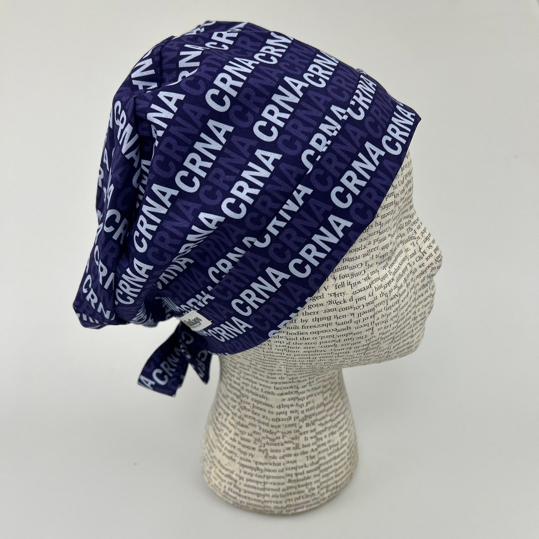 Scrub Hat by Kimkaps Surgical Hat Tie Back Scrub Cap Shades of Purple CRNA Title - Etsy