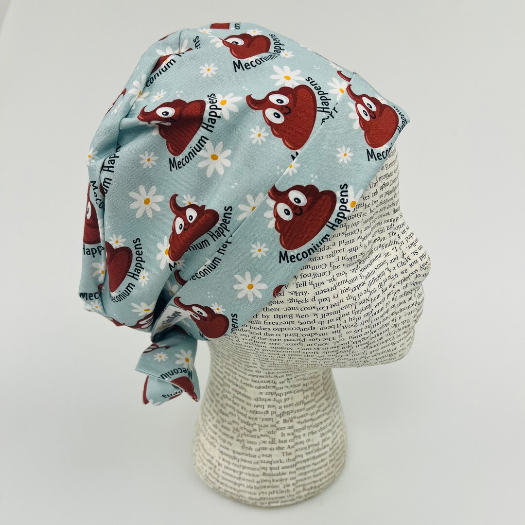Scrub Hat by Kimkaps Surgical Hat Tie Back Scrub Cap Blue Brown White ...