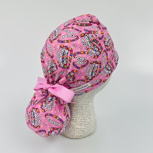 Scrub Hat by Kimkaps Surgical Hat Ponytail Scrub Cap Ribbon Scrub Hat Pink Purple Teal White in ...