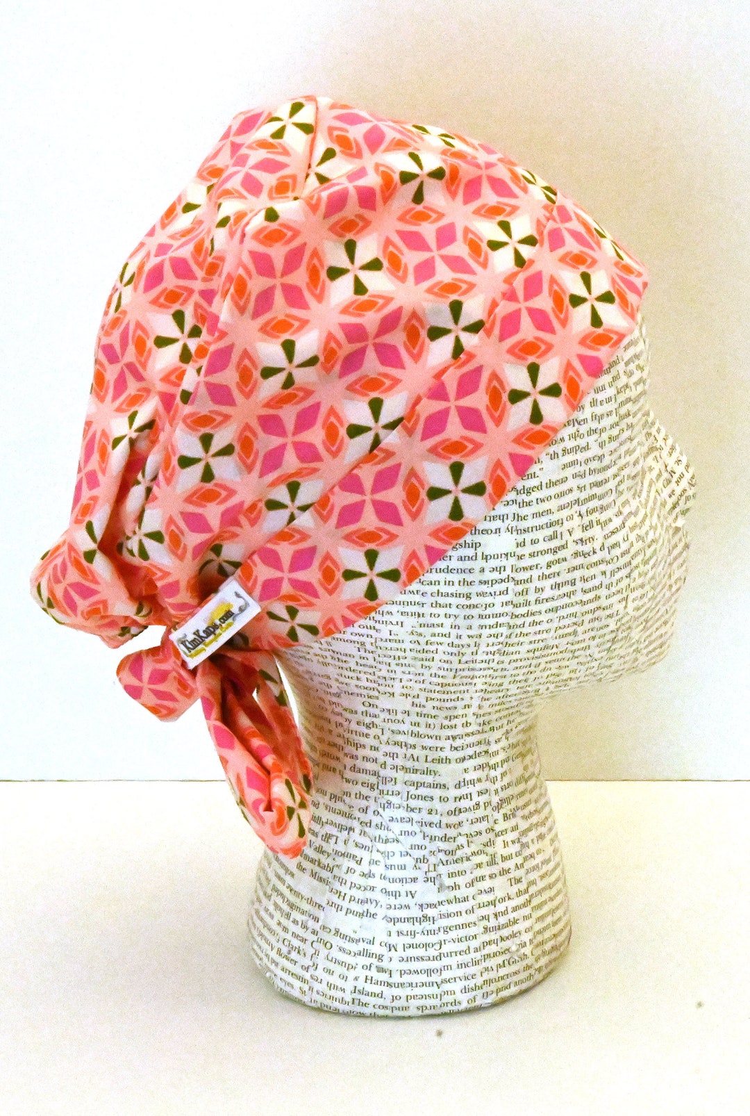 Scrub Hat by Kimkaps Surgical Hat Tie Back Scrub Cap Coral Pink Green ...