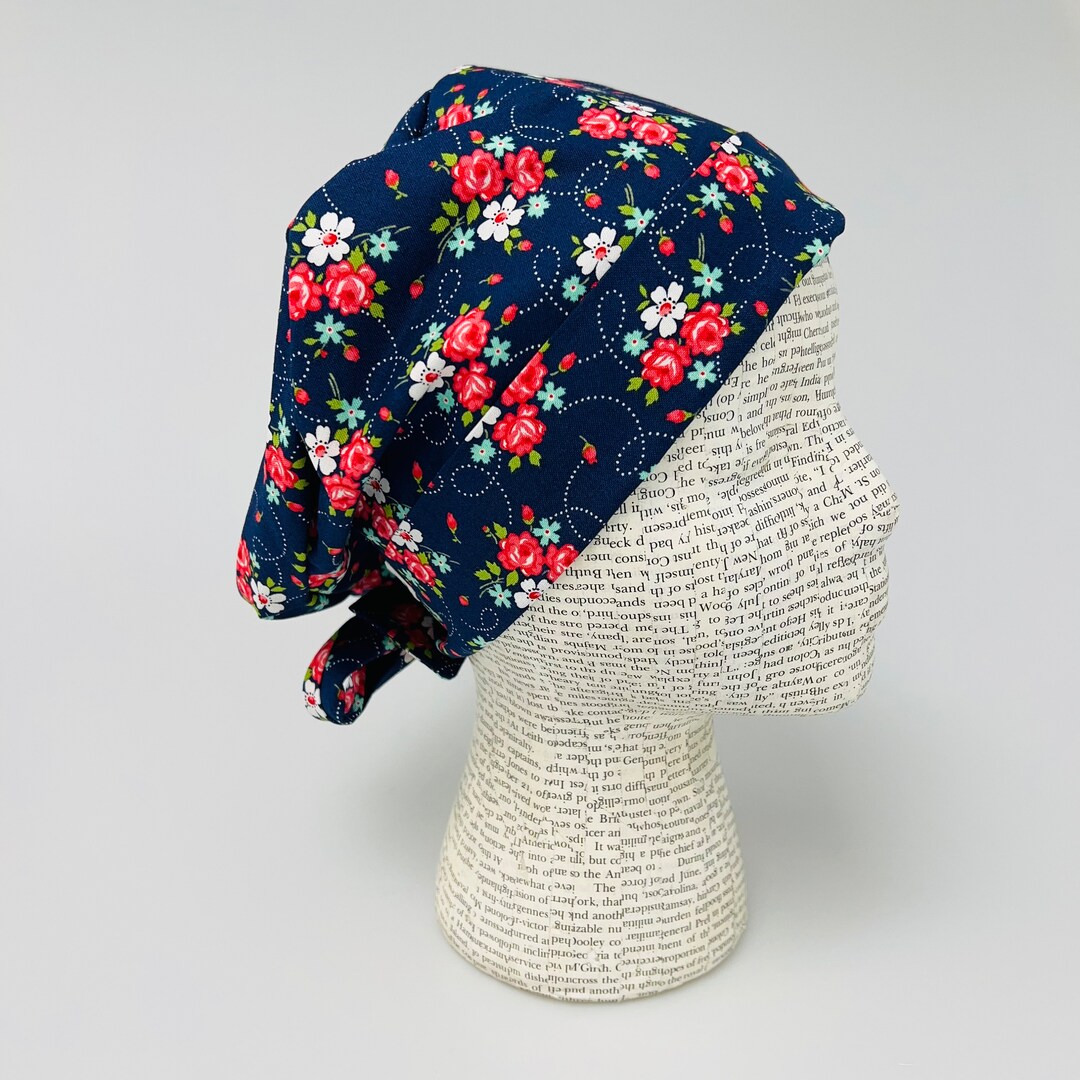 Scrub Hat by Kimkaps Surgical Hat Tie Back Scrub Cap Blue Red White ...