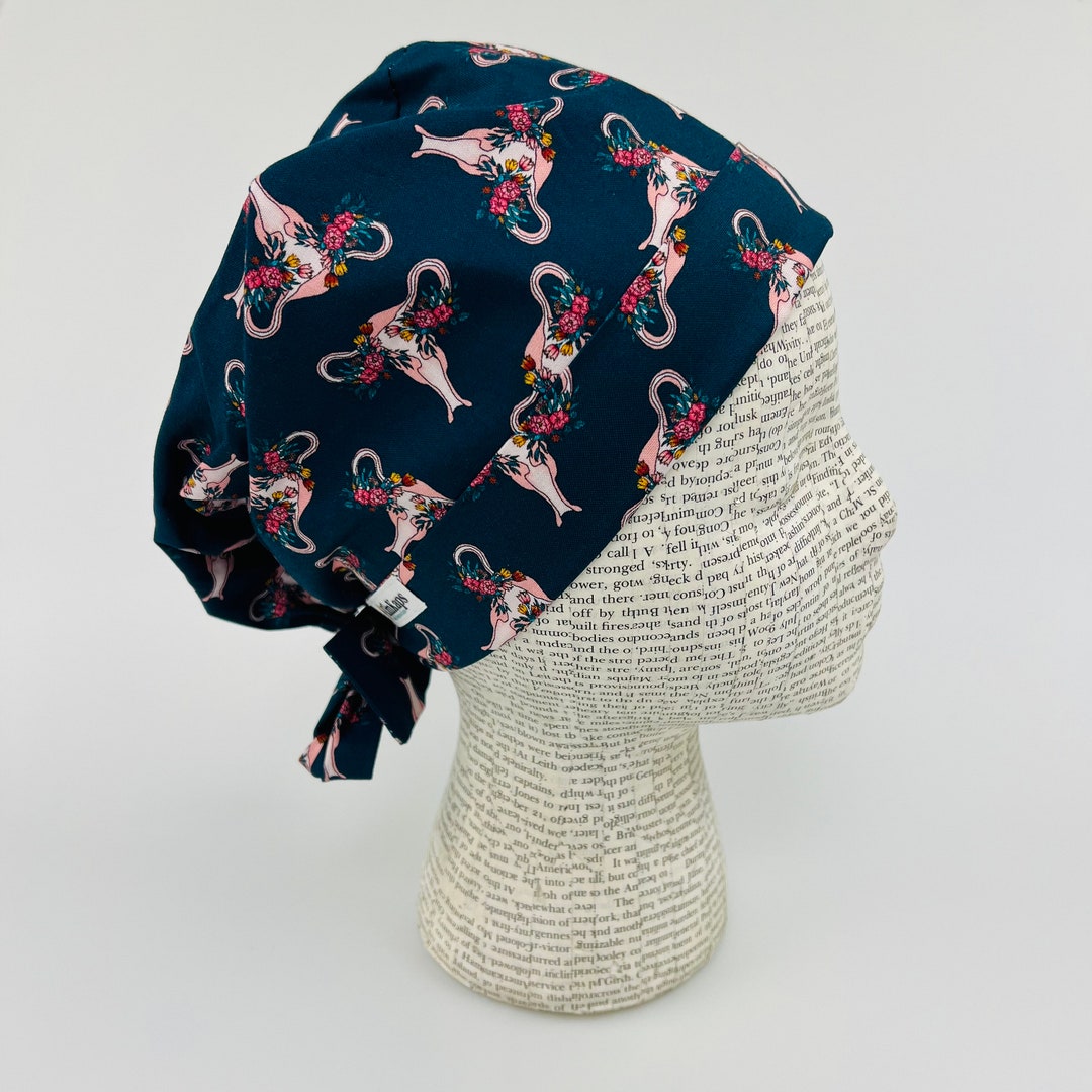 Scrub Hat by Kimkaps Surgical Hat Tie Back Scrub Cap Teal Green Pink ...