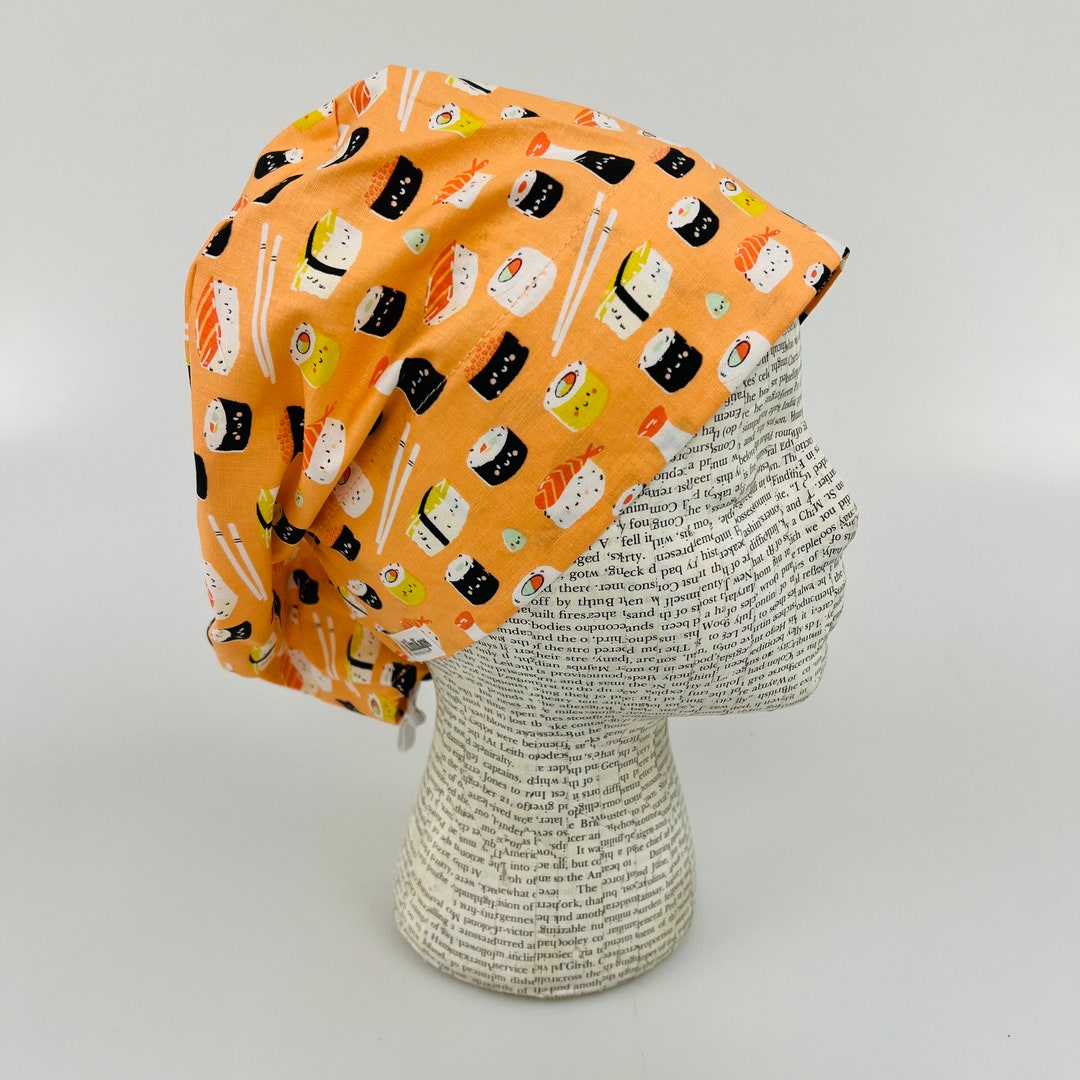 Scrub Hat by Kimkaps Surgical Hat European Scrub Cap Peach Orange Black ...