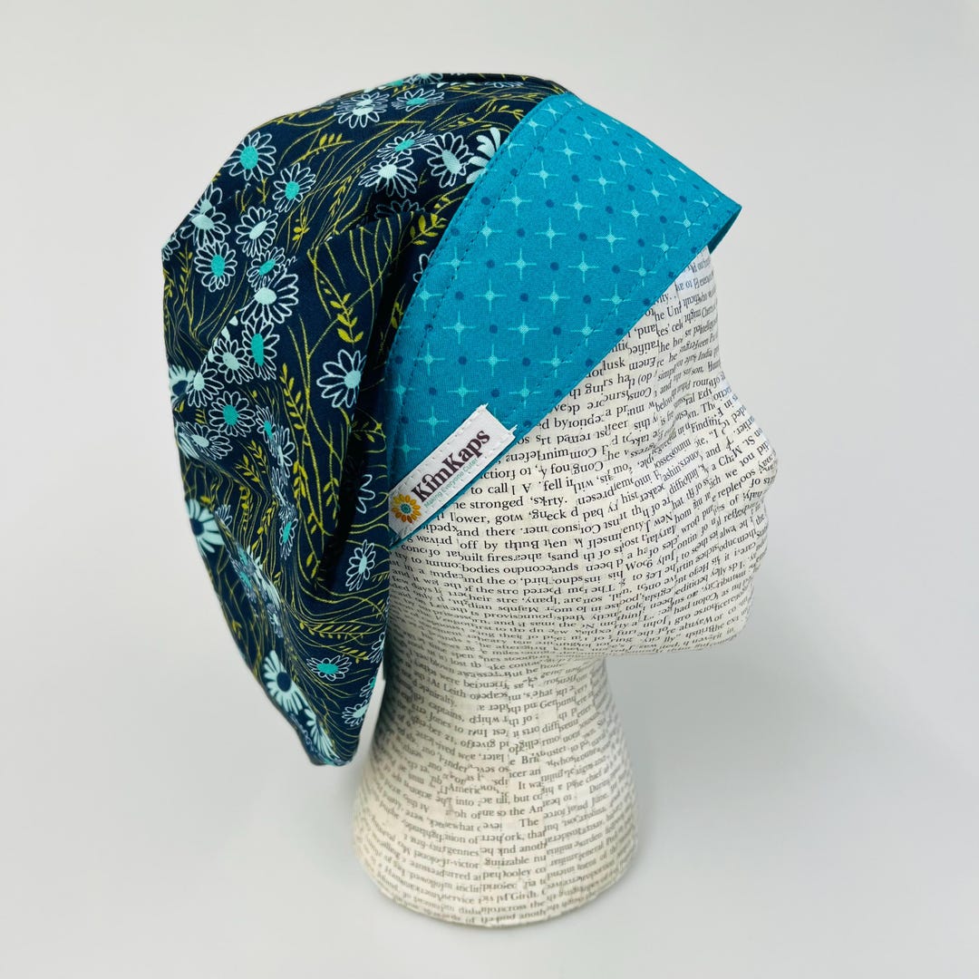 Scrub Hat by Kimkaps Surgical Hat Bouffant Scrub Cap Traditional Bouffant Blue Teal Green ...