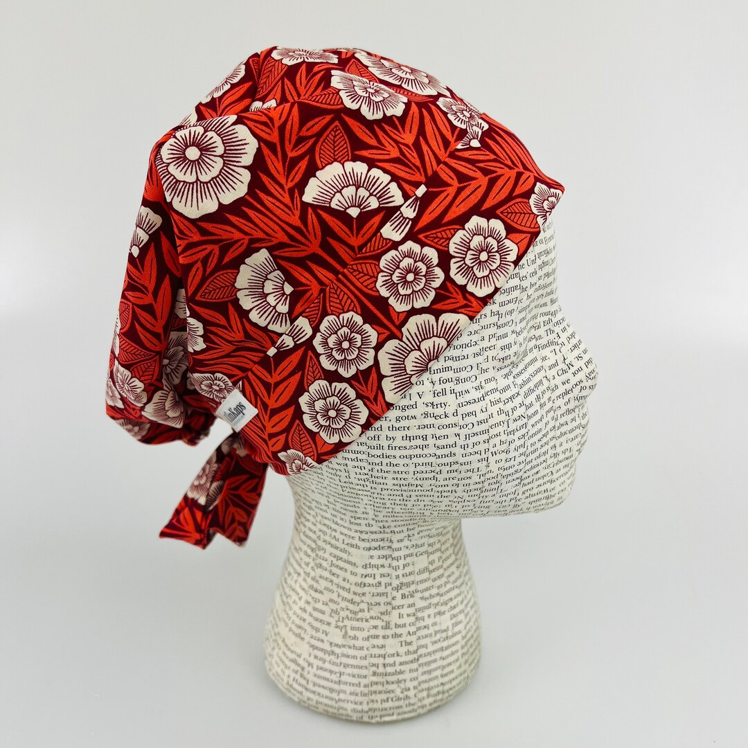 Scrub Hat by Kimkaps Surgical Hat Tie Back Scrub Cap Shades of Red ...