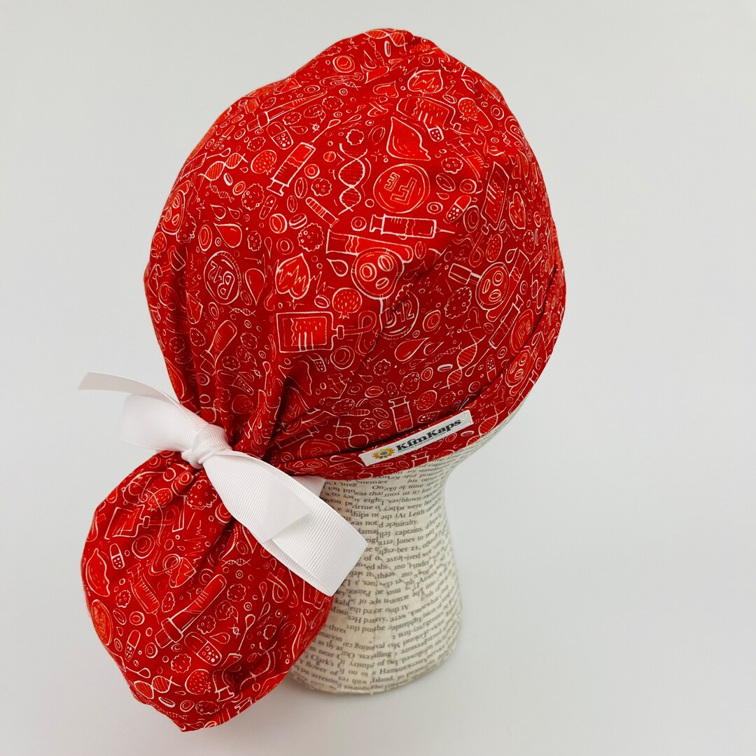 Scrub Hat by Kimkaps Surgical Hat Ponytail Scrub Cap Ribbon Scrub Hat ...