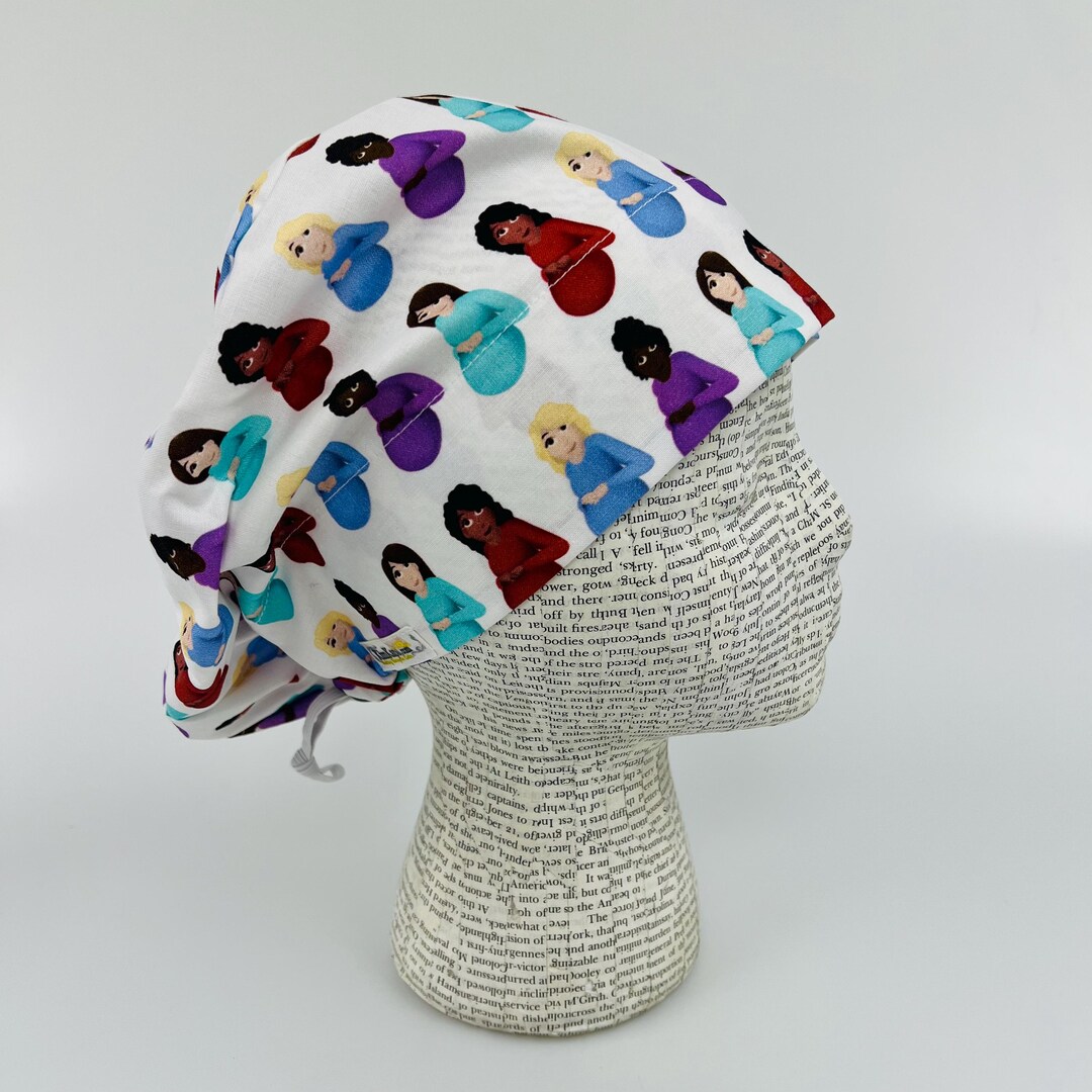 Scrub Hat by Kimkaps Surgical Hat European Scrub Cap White Teal Purple ...