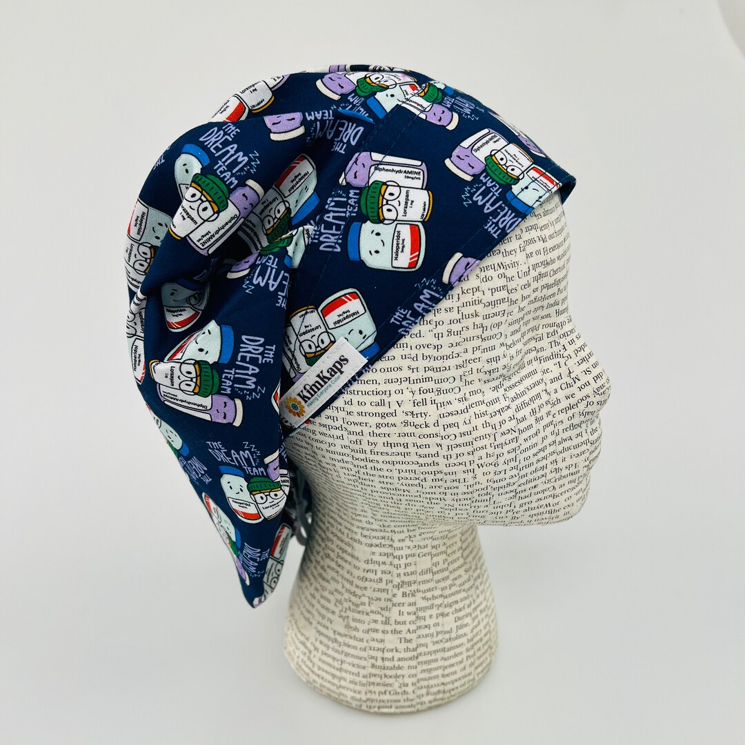 Scrub Hat by Kimkaps Surgical Hat Bouffant Scrub Cap Traditional Bouffant Purple Green "dream ...