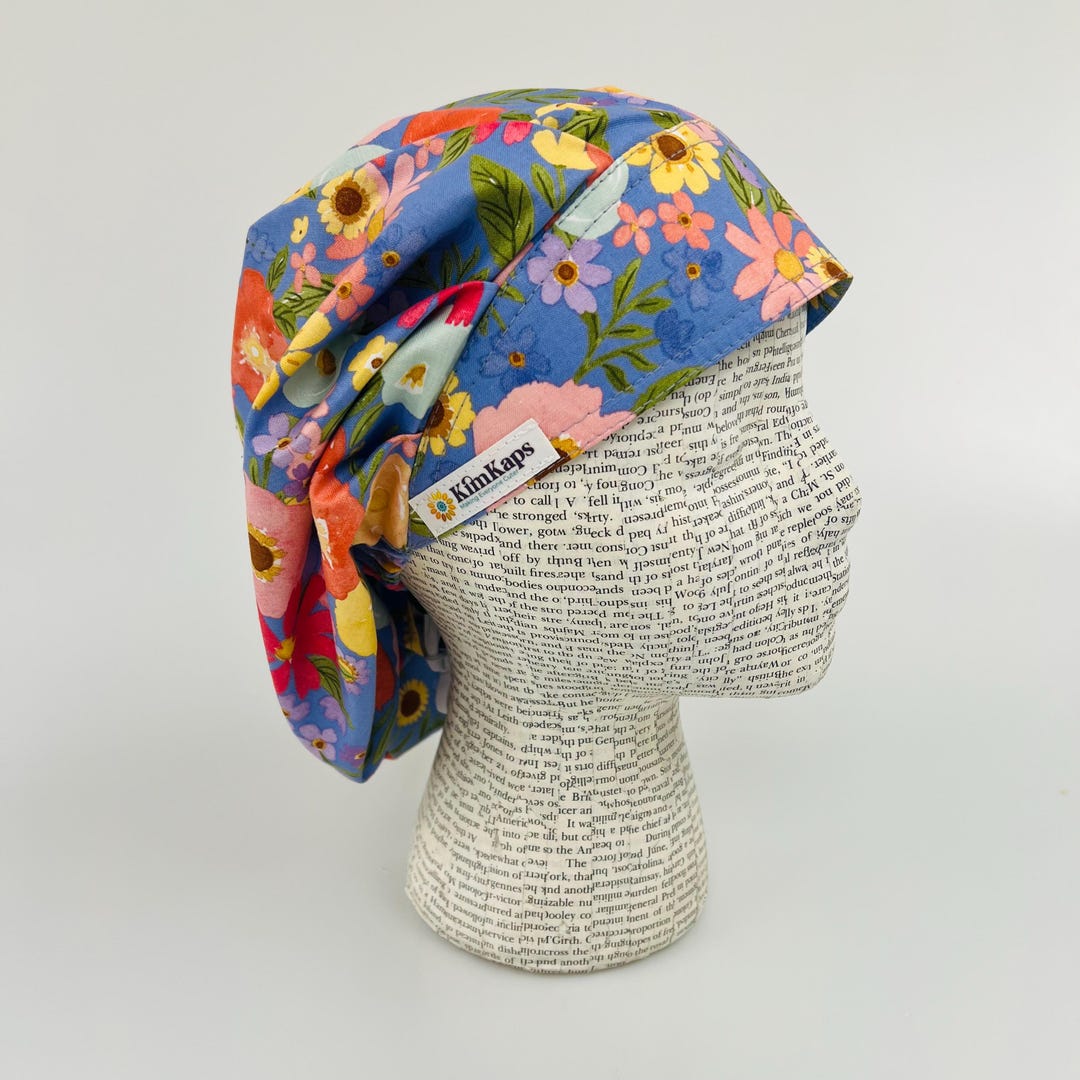 Scrub Hat by Kimkaps Surgical Hat Bouffant Scrub Cap Traditional Bouffant Purple Pink Orange ...