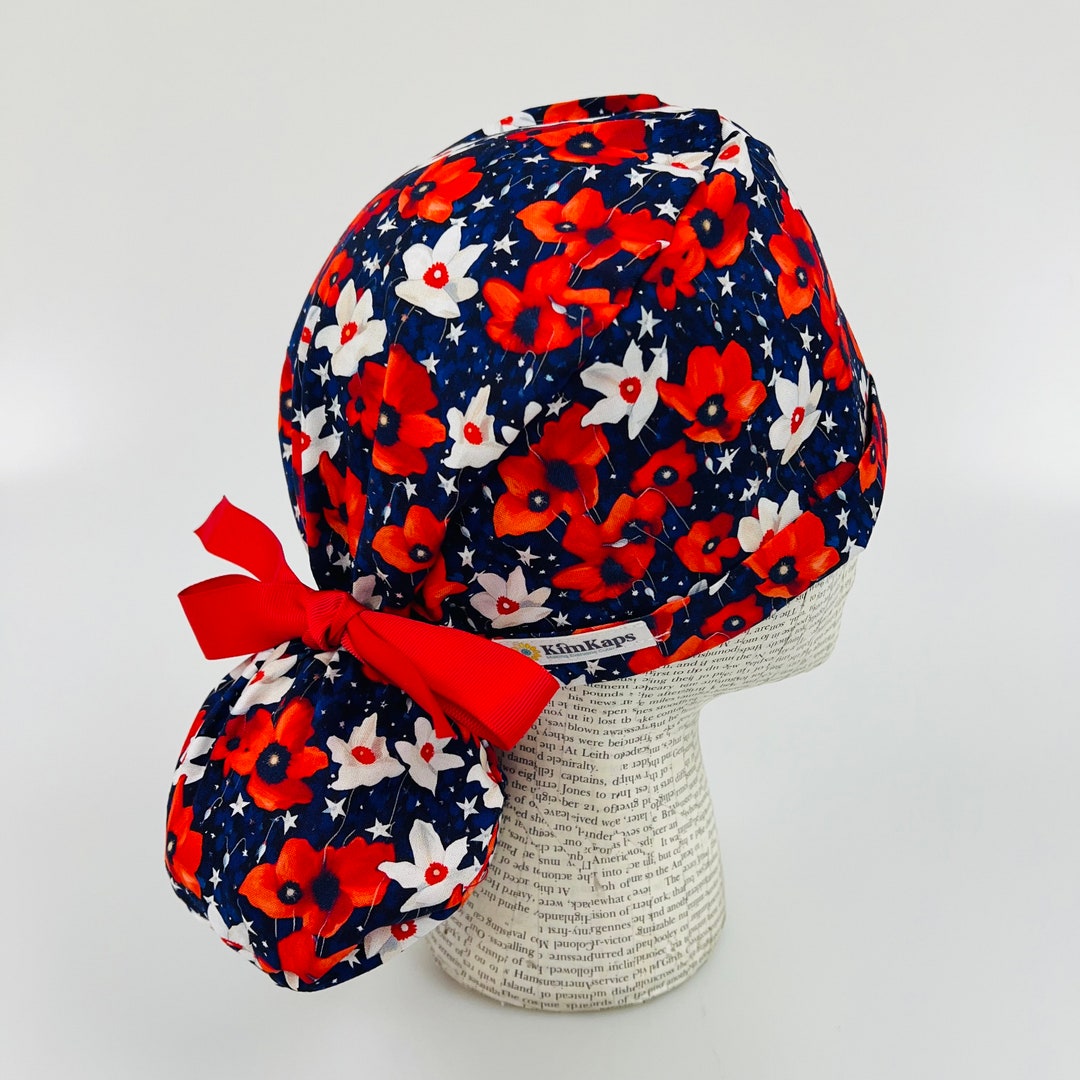 Scrub Hat by Kimkaps Surgical Hat Ponytail Scrub Cap Ribbon Scrub Hat ...