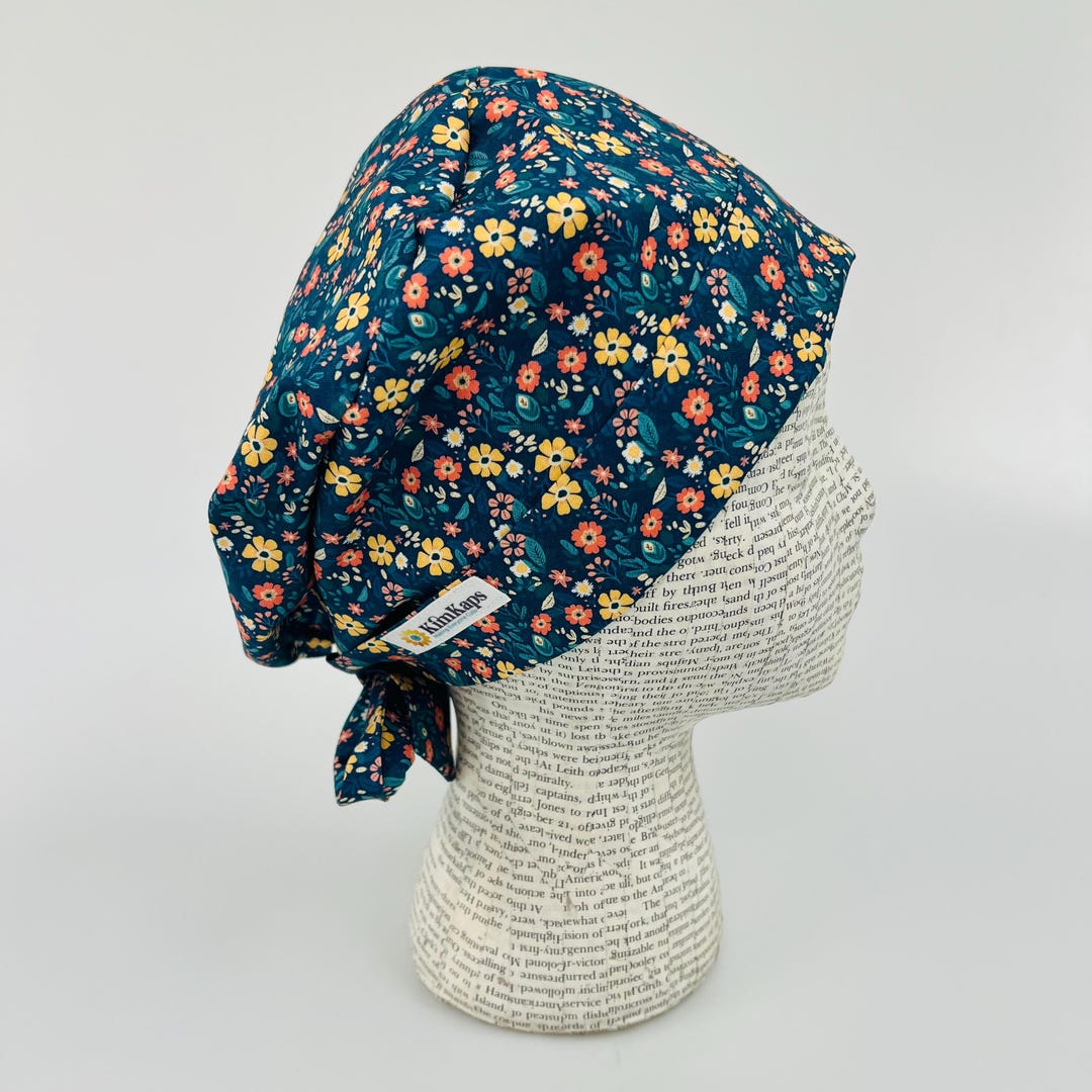 Scrub Hat by Kimkaps Surgical Hat Tie Back Scrub Cap Green Teal Pink ...