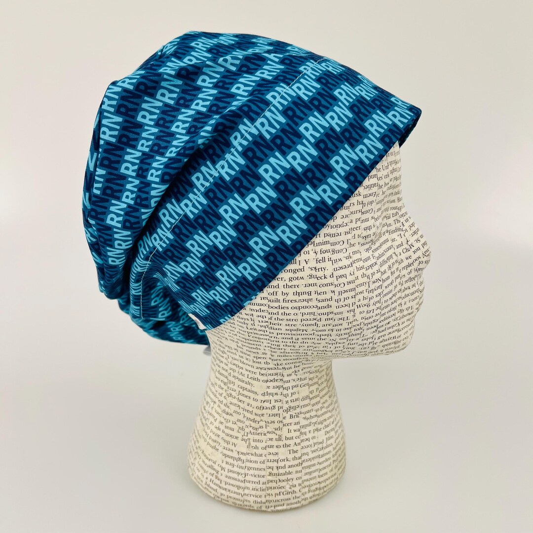 Scrub Hat by Kimkaps Surgical Hat European Scrub Cap Shades of Blue RN Title - Etsy