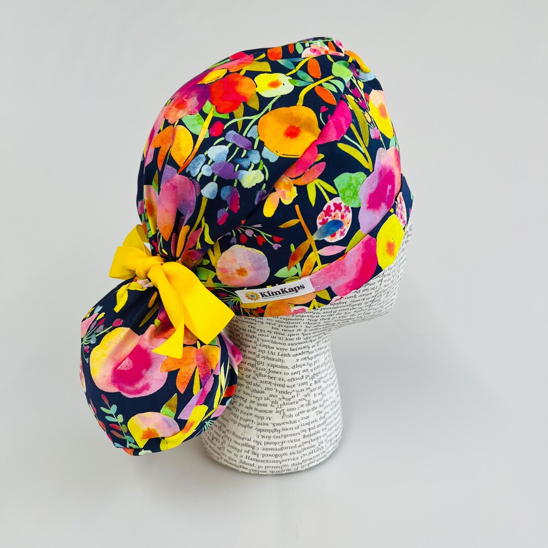 Scrub Hat by Kimkaps Surgical Hat Ponytail Scrub Cap Ribbon Scrub Hat ...