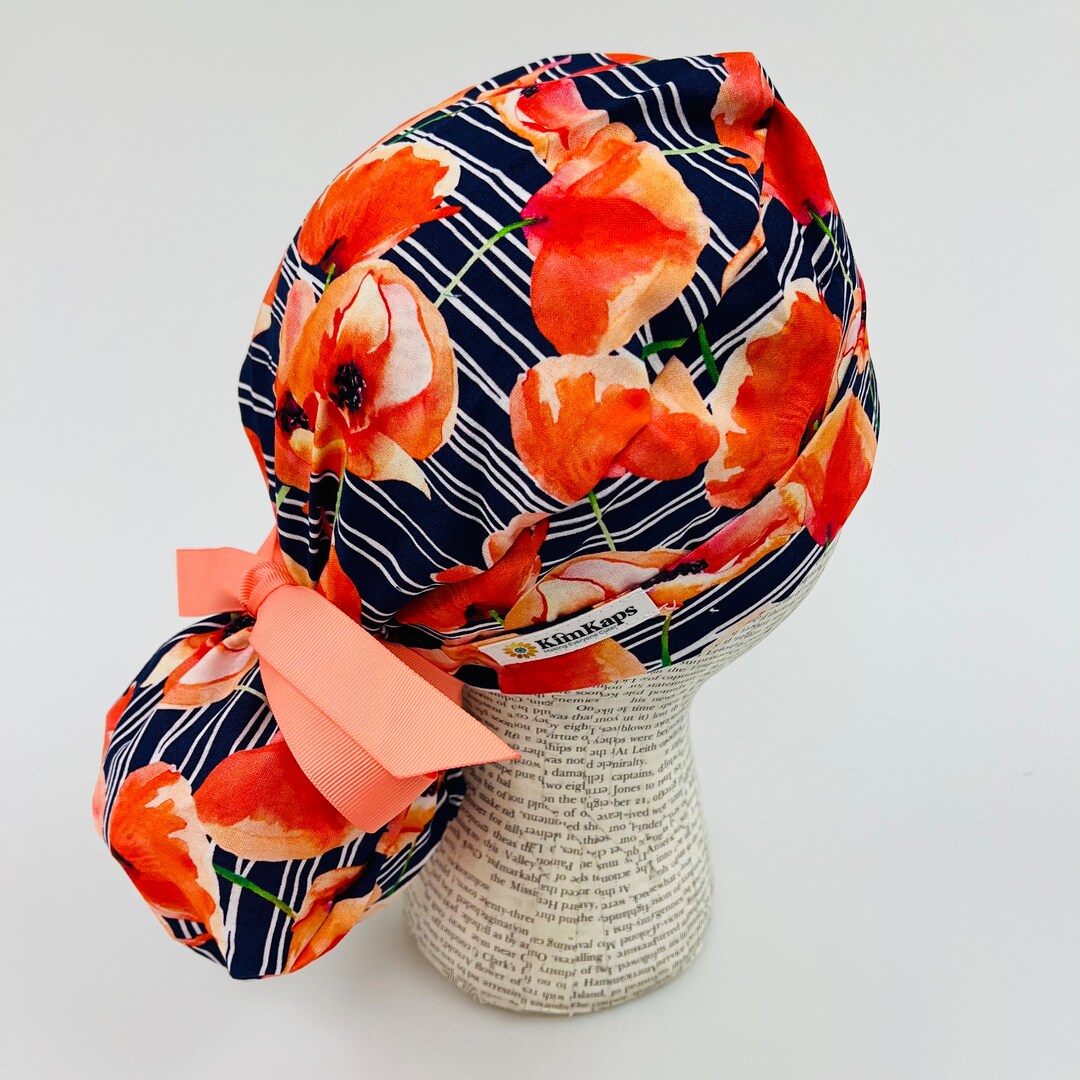 Scrub Hat by Kimkaps Surgical Hat Ponytail Scrub Cap Ribbon Scrub Hat ...