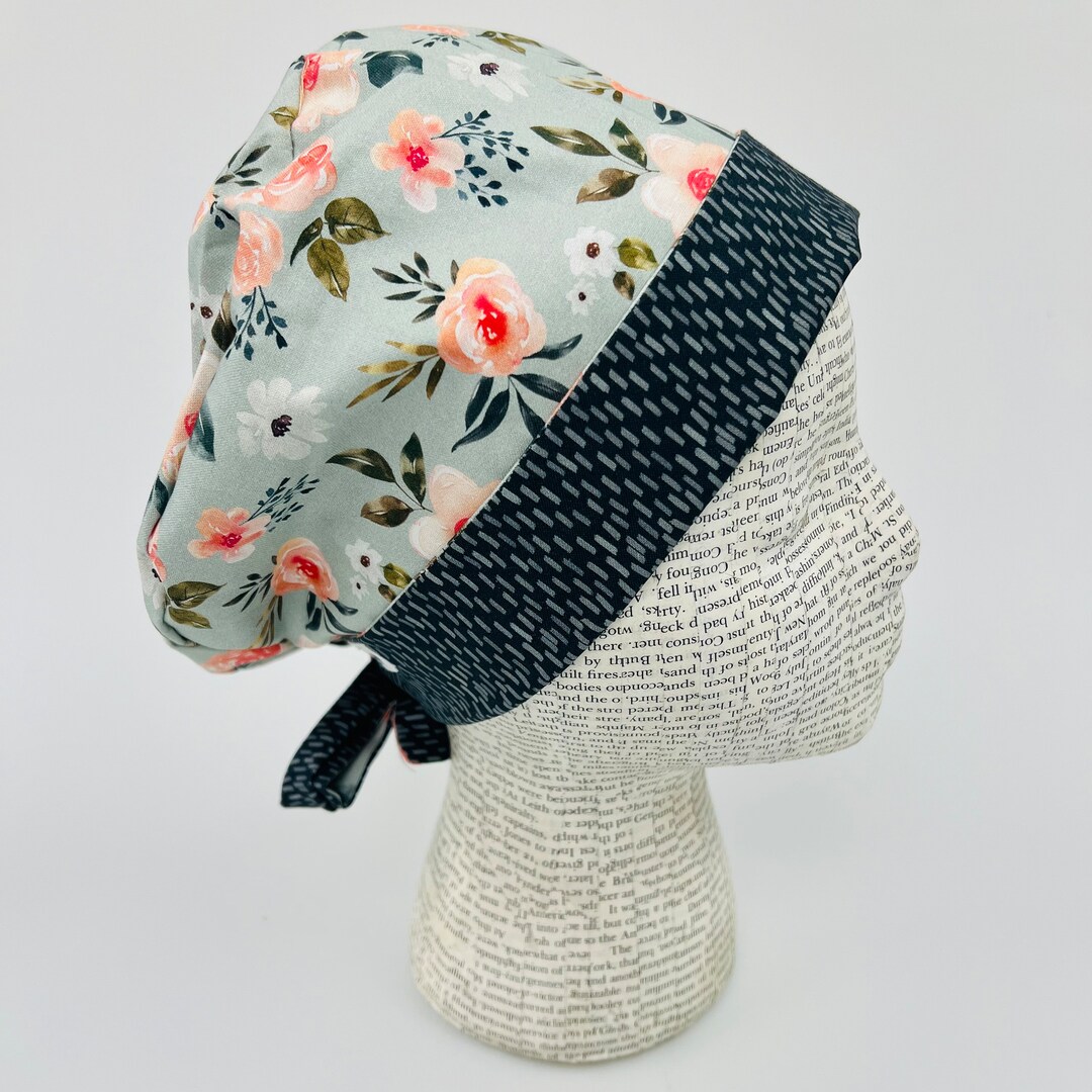 Scrub Hat by Kimkaps Surgical Hat Tie Back Scrub Cap Green Pink White ...