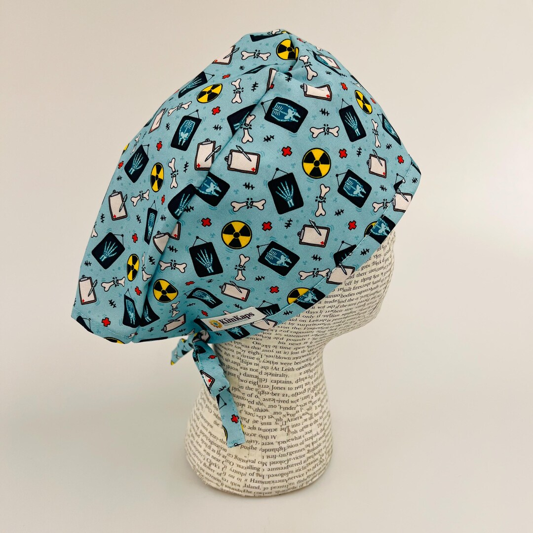 Scrub Hat by Kimkaps Surgical Hat Men's Scrub Cap Blue Black White Yellow X-ray Tech Radiology ...