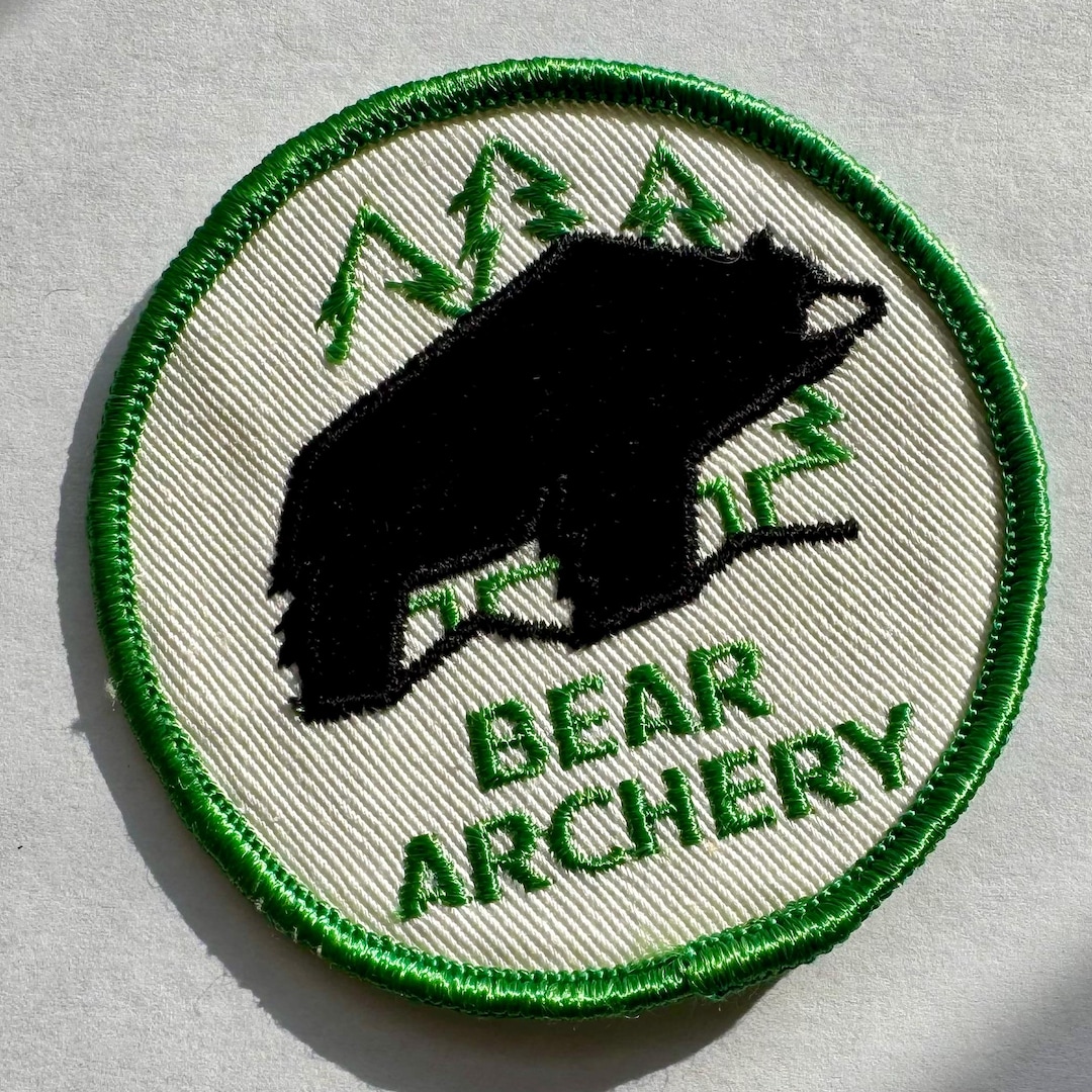 Bear Archery Logo Badge, Patch, Vintage, Embroidered 3 Inch Sew-on Patch, Bowhunting Collectible ...