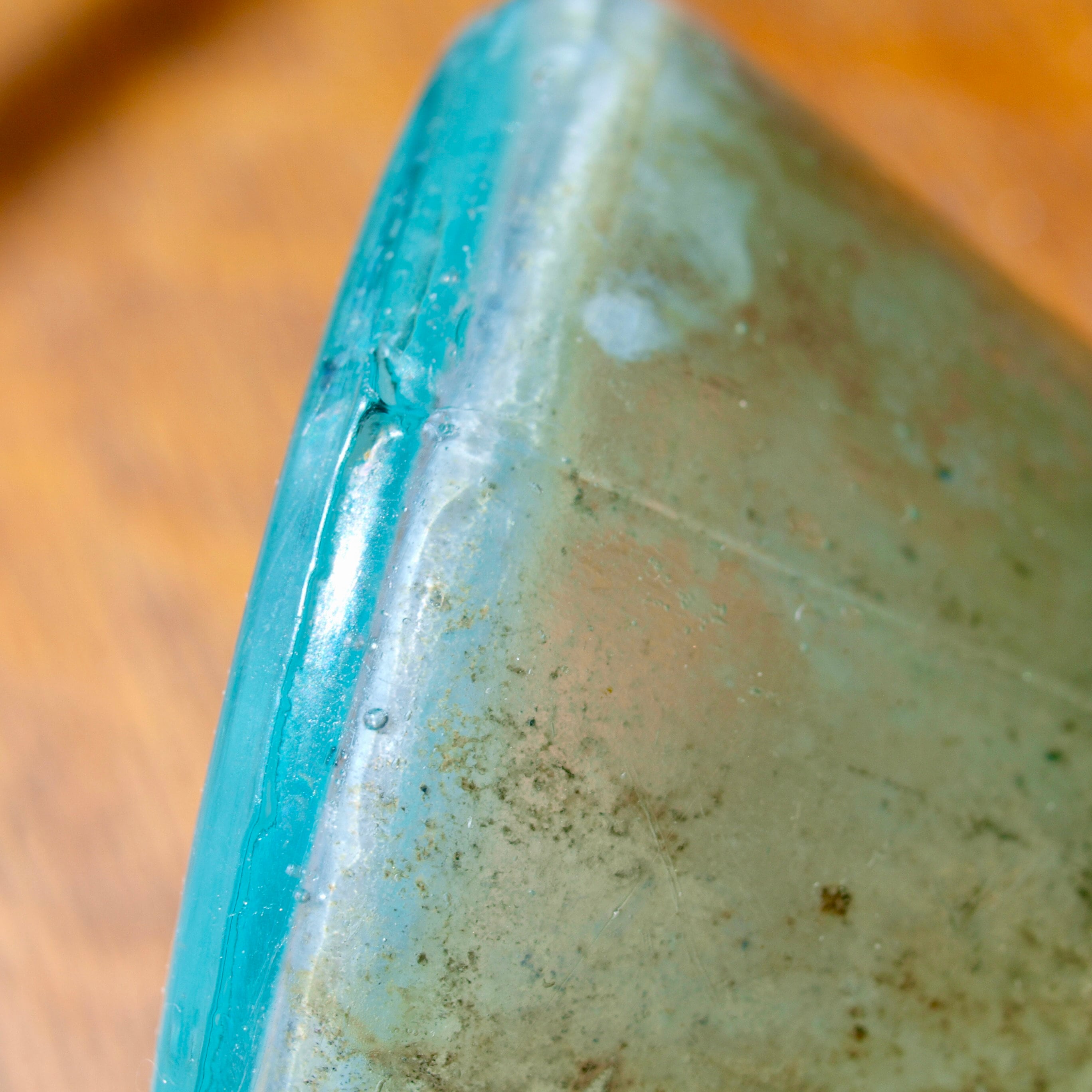 Antique Inkwell Aqua Glass Cone Shape With Iridescent Patina - Etsy