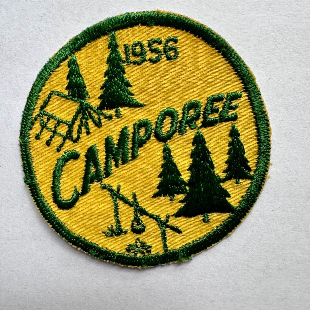 Boy Scout 1956 Camporee Patch With Camp Scene, Badge, Unused Vintage ...