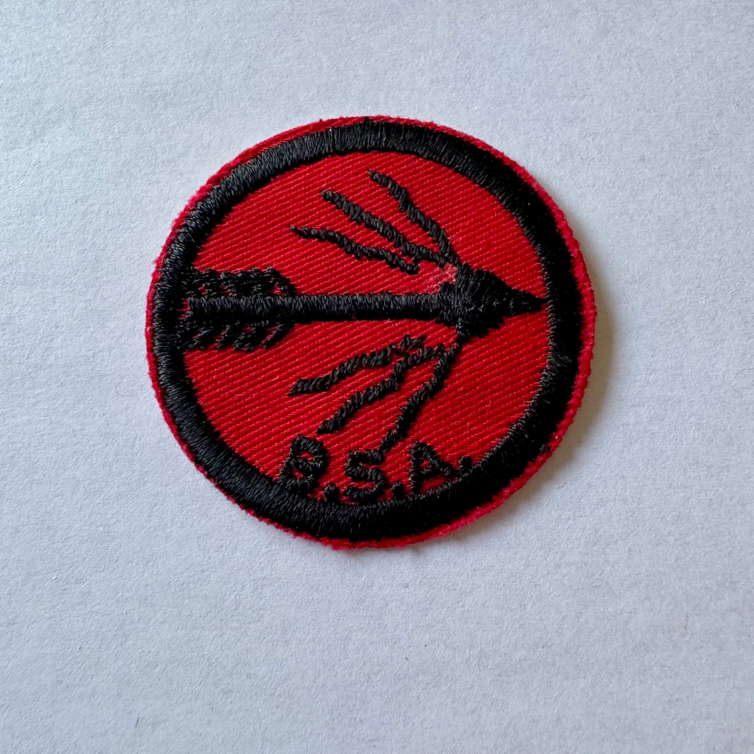 Boy Scout Blazing Arrow Patrol Badge, Vintage 1955-1971, Red and Black Twill With Gum Back ...