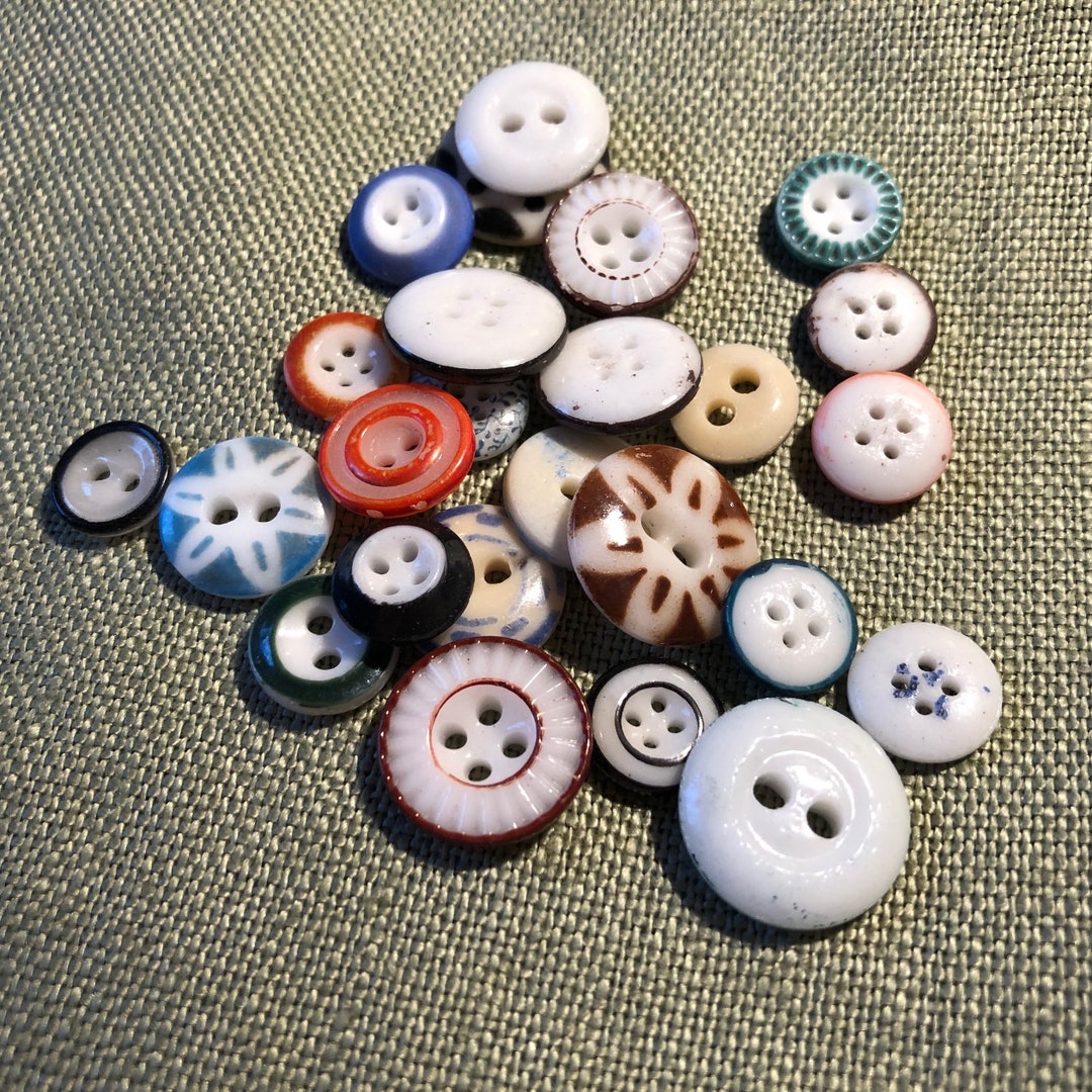 Antique Calico China Buttons, Lot of 27, Assorted Styles - Etsy
