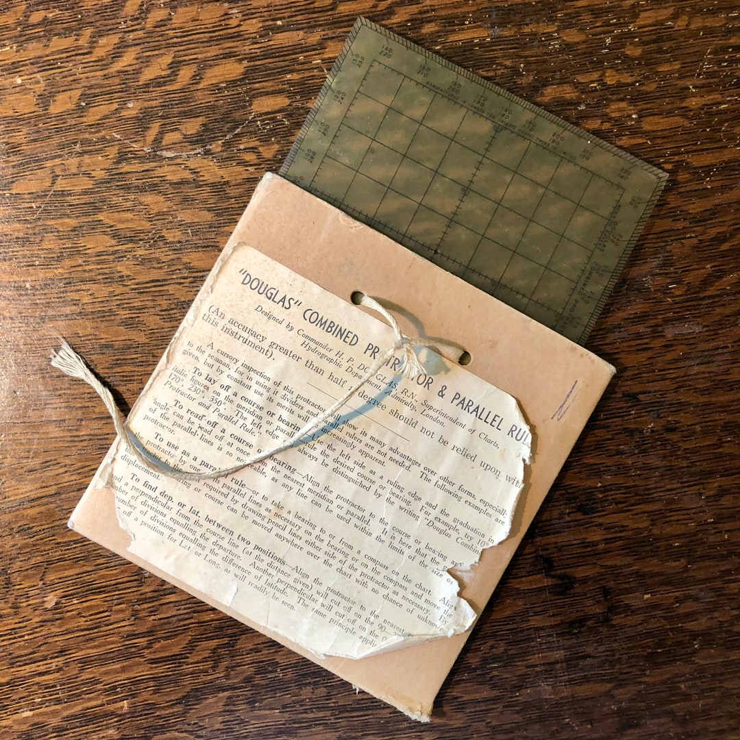 Douglas Combined Protractor & Parallel Ruler World War II Navigation ...