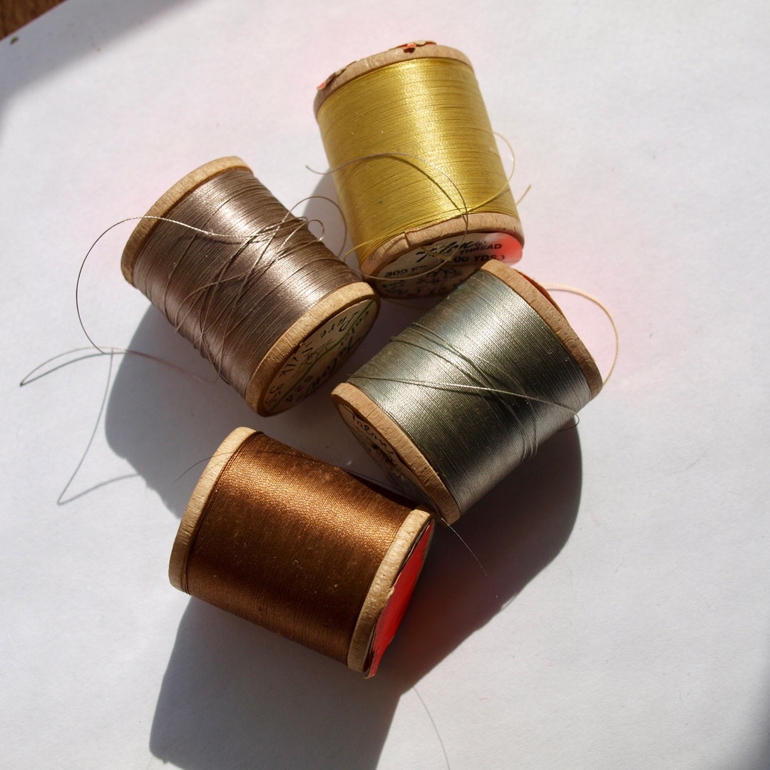Pure Silk Thread by Talon, Wooden Spools, Lot of 4, Vintage, 100 Yard ...