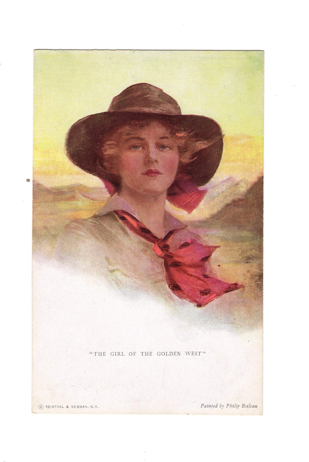 Philip Boileau Cowgirl Portrait Postcard: Antique Emily Gilbert Art - Etsy