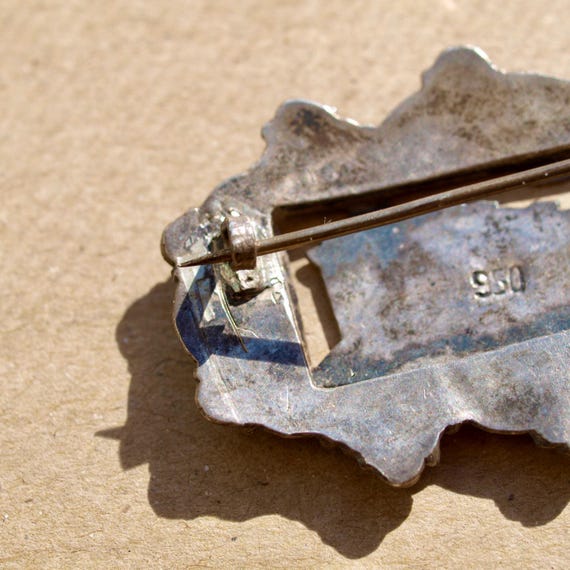 Vintage Greek Parthenon Silver Pin with Marcasite, Go… - Gem