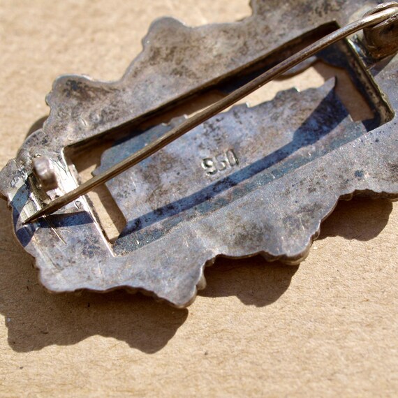 Vintage Greek Parthenon Silver Pin with Marcasite, Go… - Gem