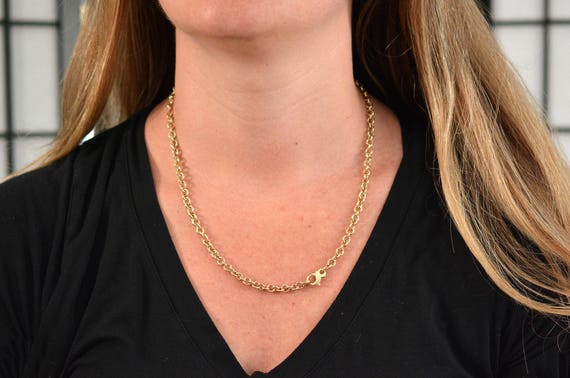 14kt Handmade 5.5mm Cable Link Chain - Gem