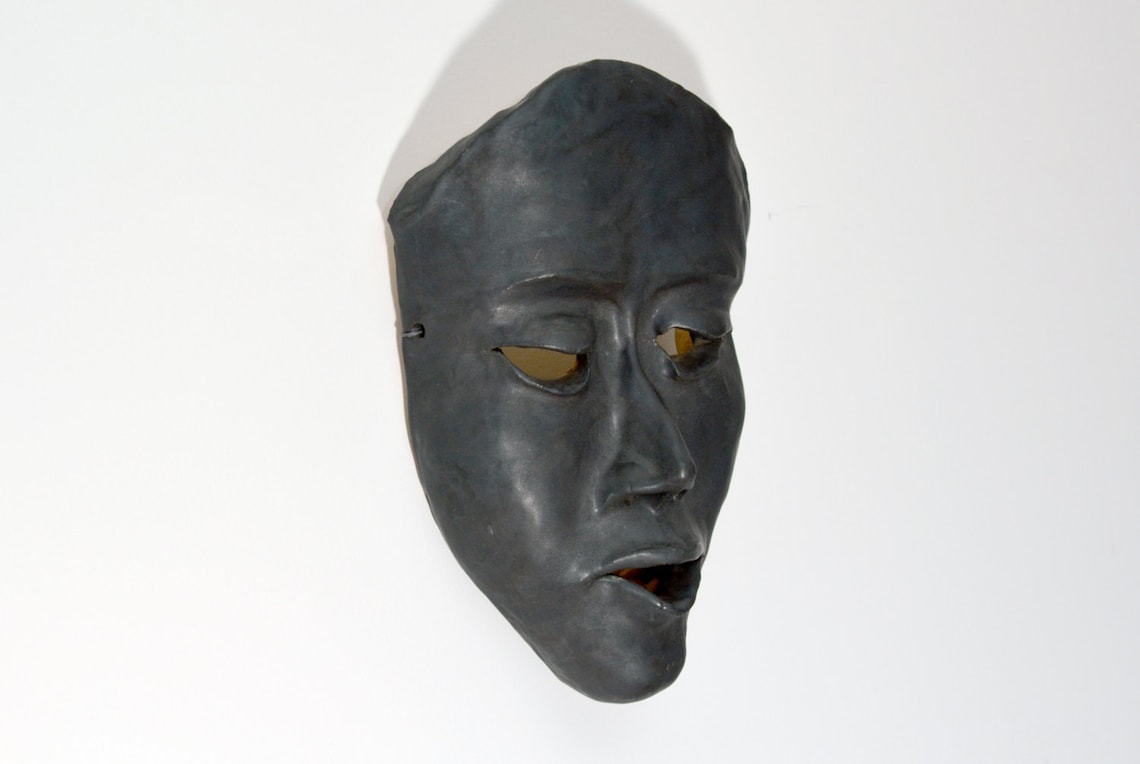 Bronze Glazed Ceramic Wall Mask | Etsy