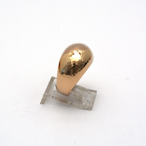 14kt Textured Dome Ring - Gem