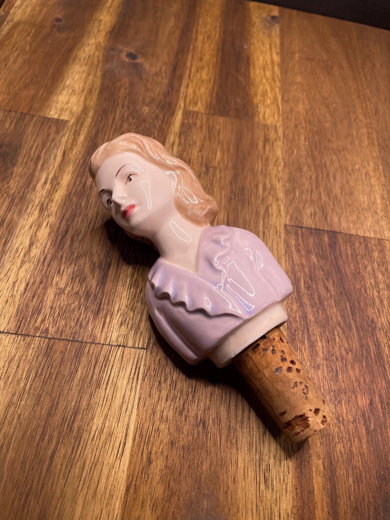Vintage Lady Wine Bottle Stopper - Etsy