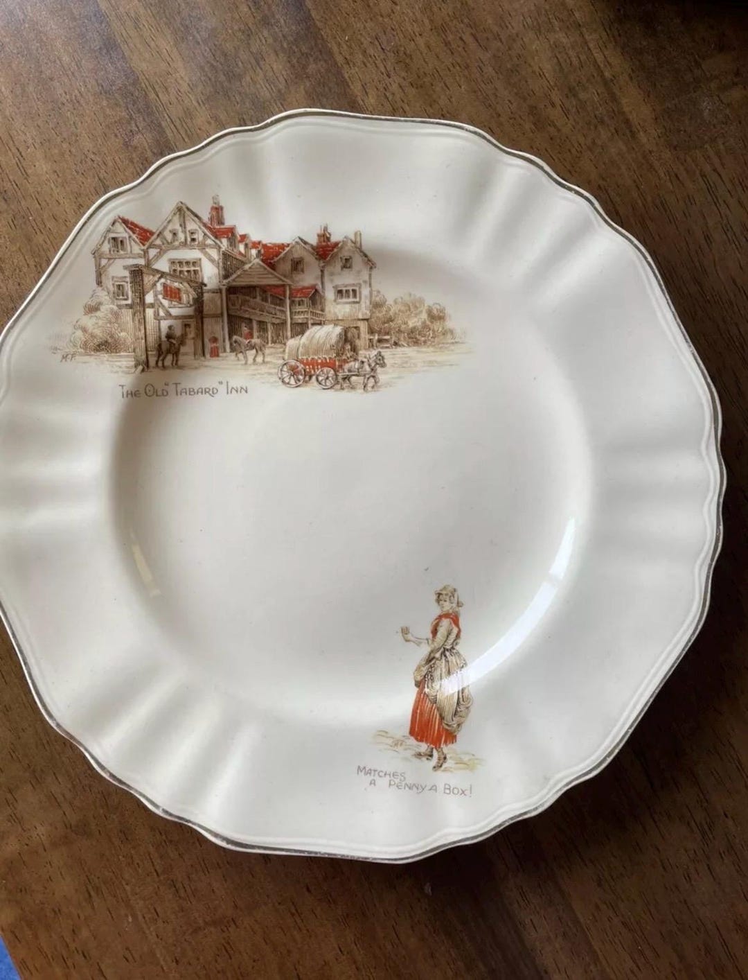 Vintage J & G Meakin Sunshine Ware the Old Tabarb Inn Plate, Ca. 1940 ...