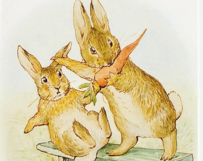 Bad Rabbit Stealing a Carrot Beatrix Potter Nostalgic Postcard Peter ...