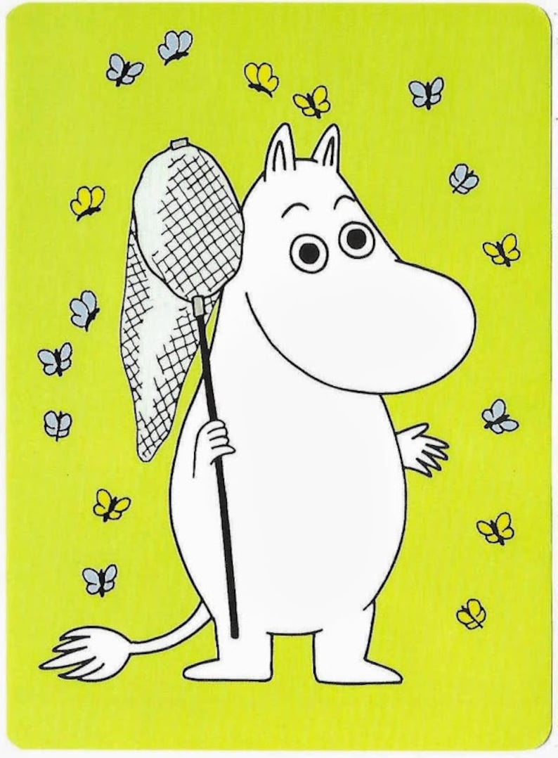 Moomin - Moomintroll and the Butterfly Net - Postcard - Tove Jansson ...