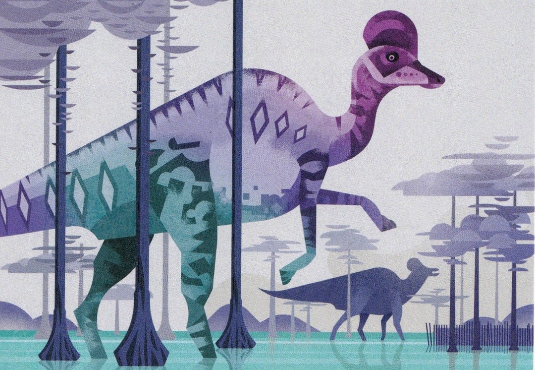 Corythosaurus Art Artist Dieter Braun Postcard Animalia Big Animal ...