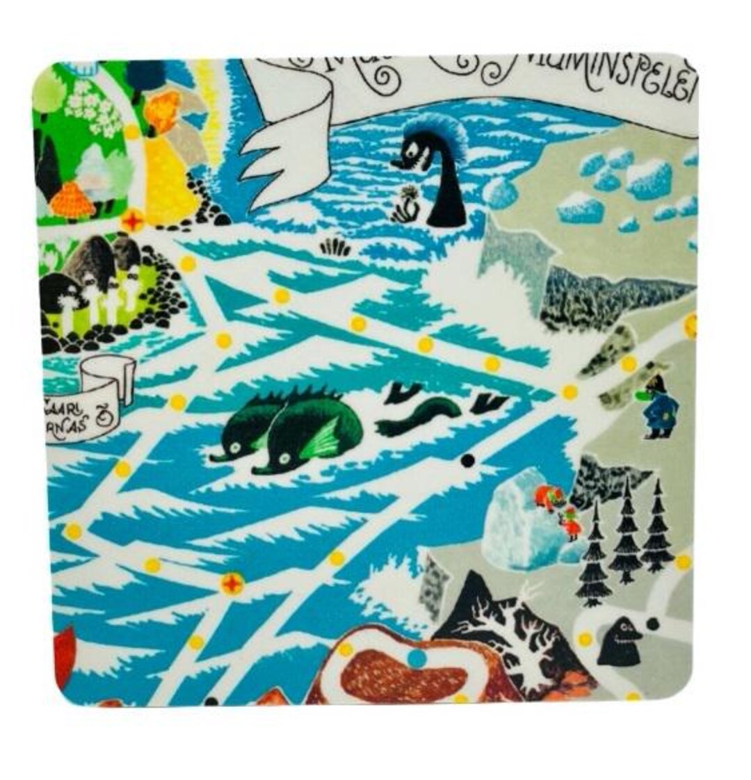 Moomin Valley Sea Map Laminated Birch Tree Wood the Groke Design Sweden ...
