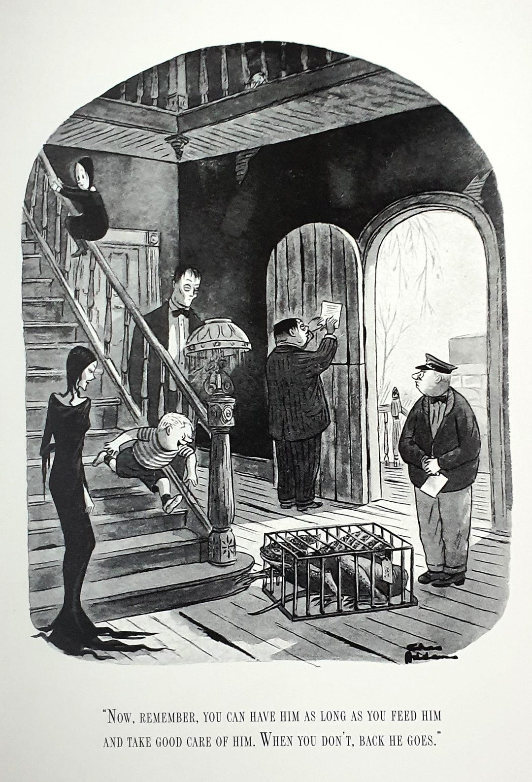 You Feed Him the Addams Family Postcard Museum Quality Extra Large Card ...