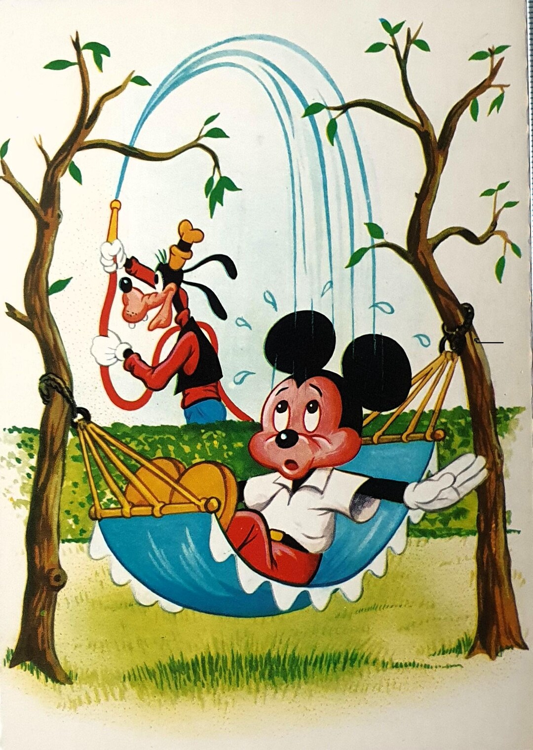 Mickey Mouse and Goofy Summer Adventure Postcard Original 1966 Belgium ...
