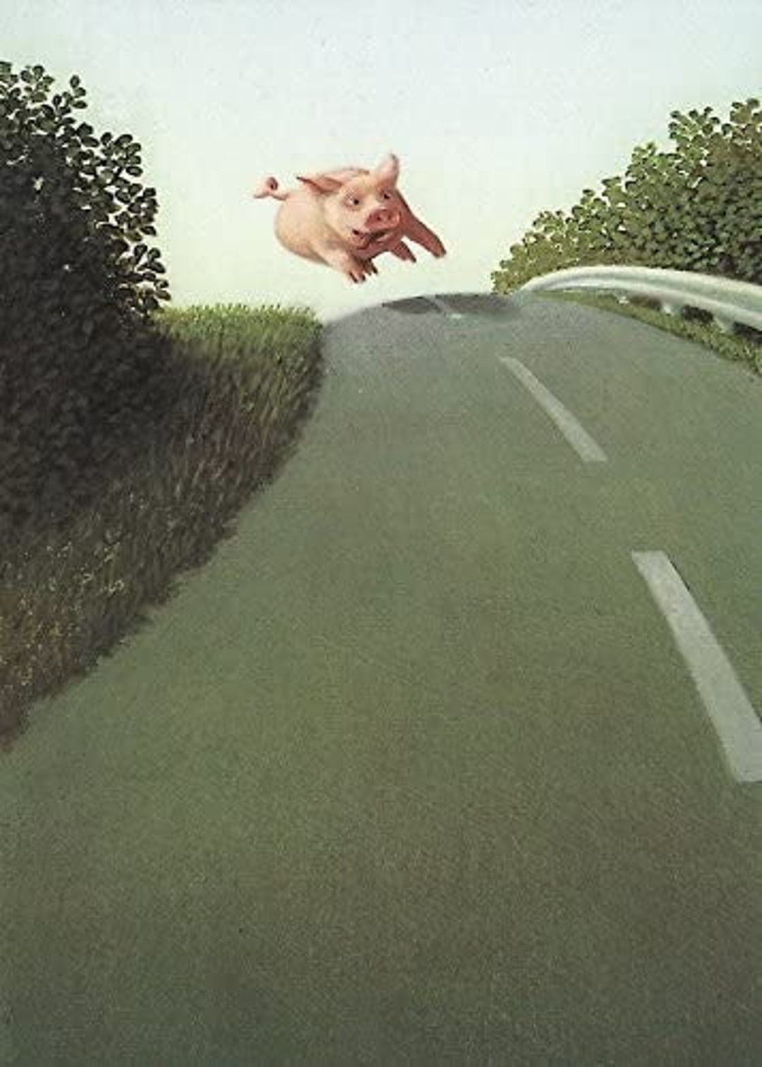 Highway Pig Postcard Artist Michael Sowa Art Illustration Surreal Art ...
