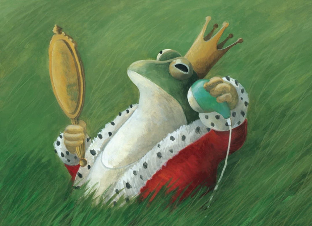 Frog King Postcard Artist Peter Good Art Illustration Surreal - Etsy