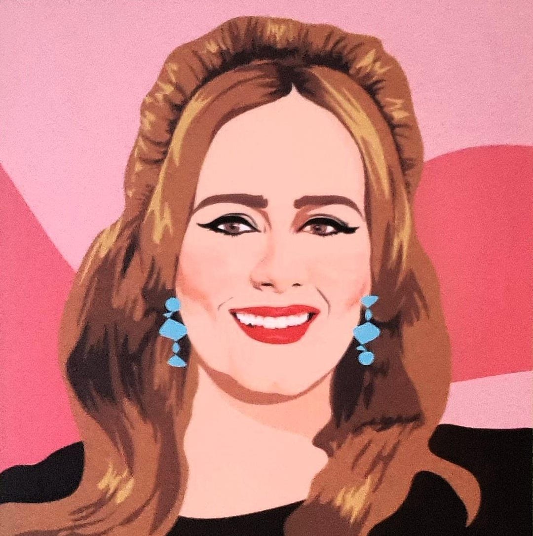 Adele Note Card With Envelope Artist by Monica Ahanonu British Singer ...