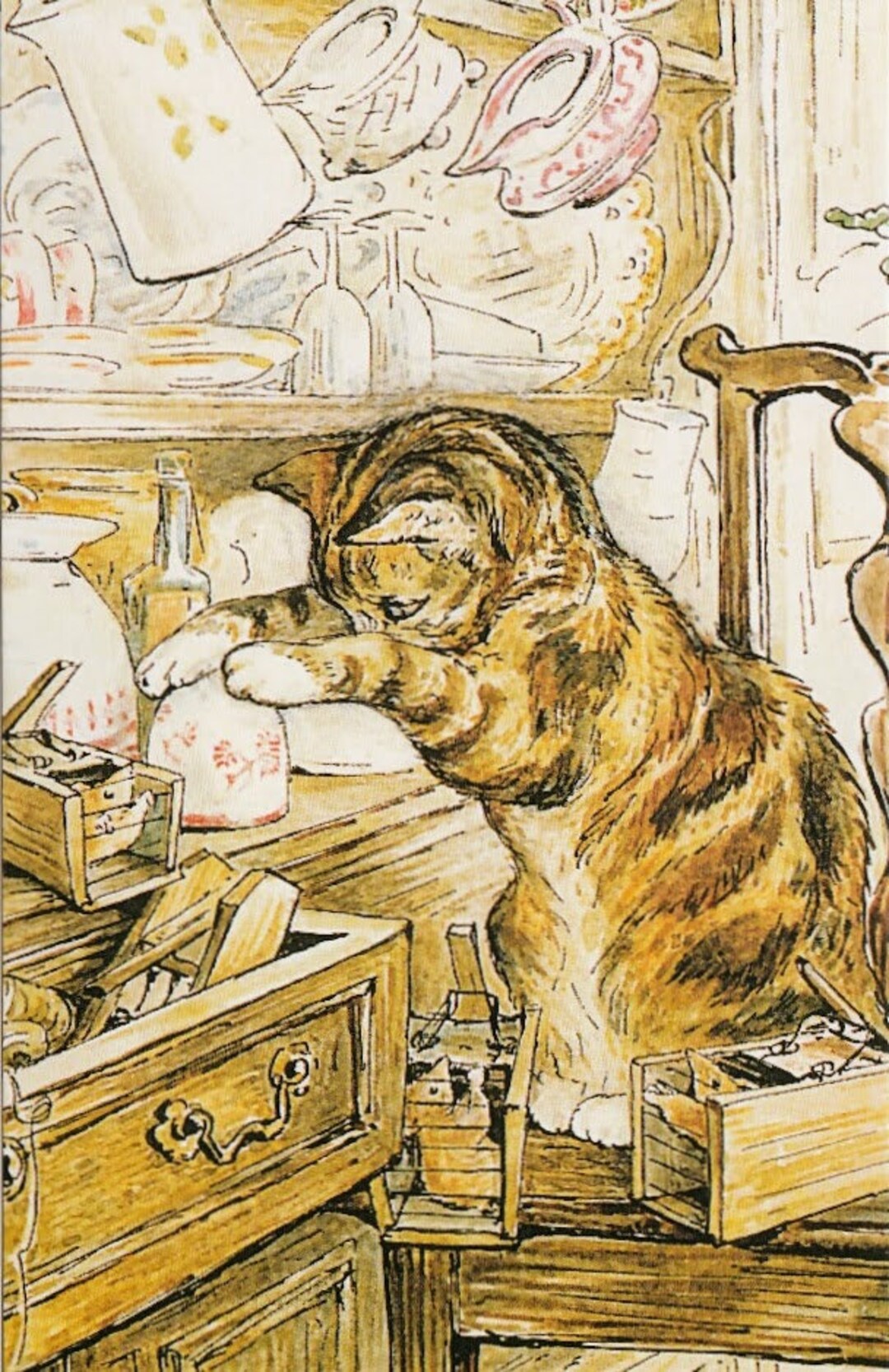 Simpkin Housekeeping Beatrix Potter Art Postcard Fairy Tale - Etsy