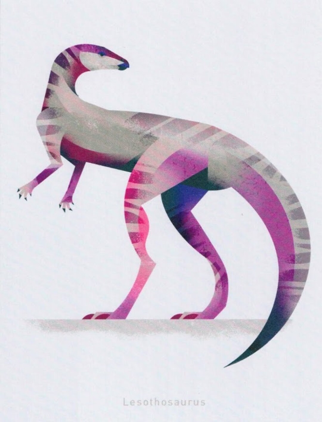 Lesothosaurus Dinosaur Art Dieter Braun Postcard Genus of Ornithischian ...