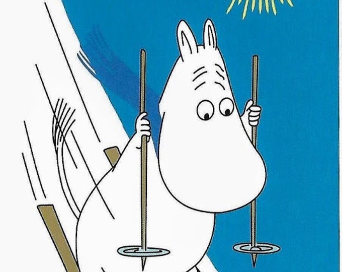 Moomin - Skiing - Postcard - Tove Jansson - Moomintroll Winter Dreams ...