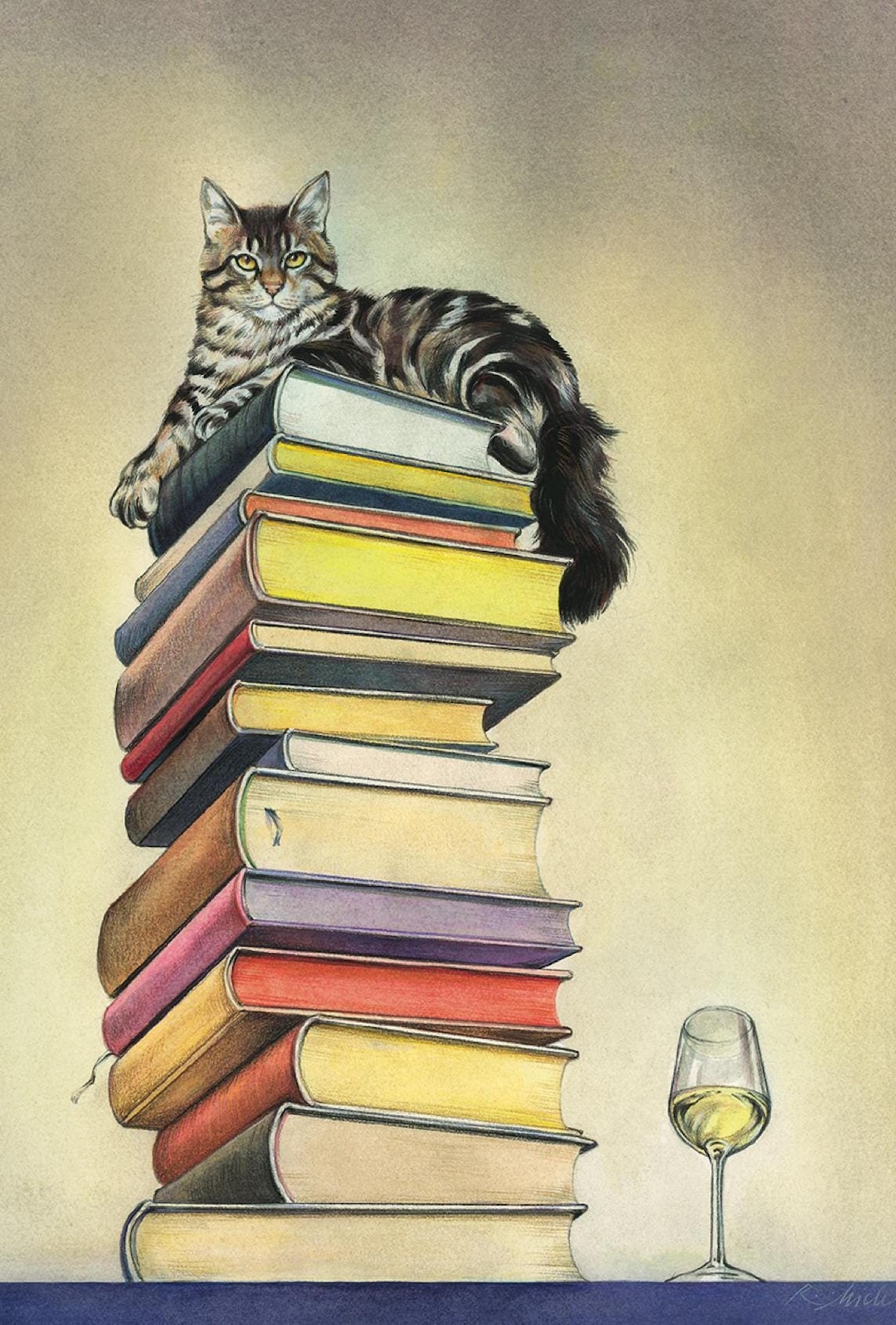 The Superiority of the Cat Artist Reinhard Michl Postcard Surreal Cat ...