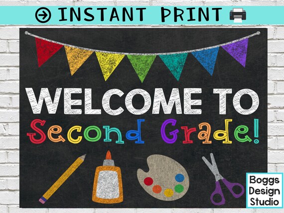 Welcome to Second Grade Sign Back to School Sign Classroom | Etsy