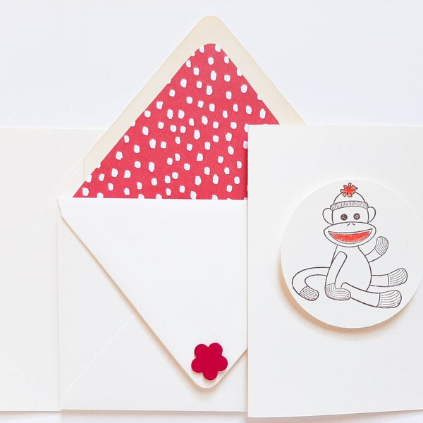 Sock Monkey Card - Etsy